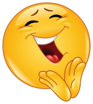 Cheerful emoticon clapping